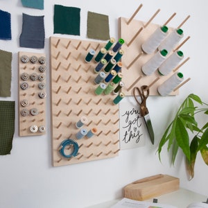 Thread Storage Wall Organiser Birch Plywood Spool Rack Sewing Room - Etsy