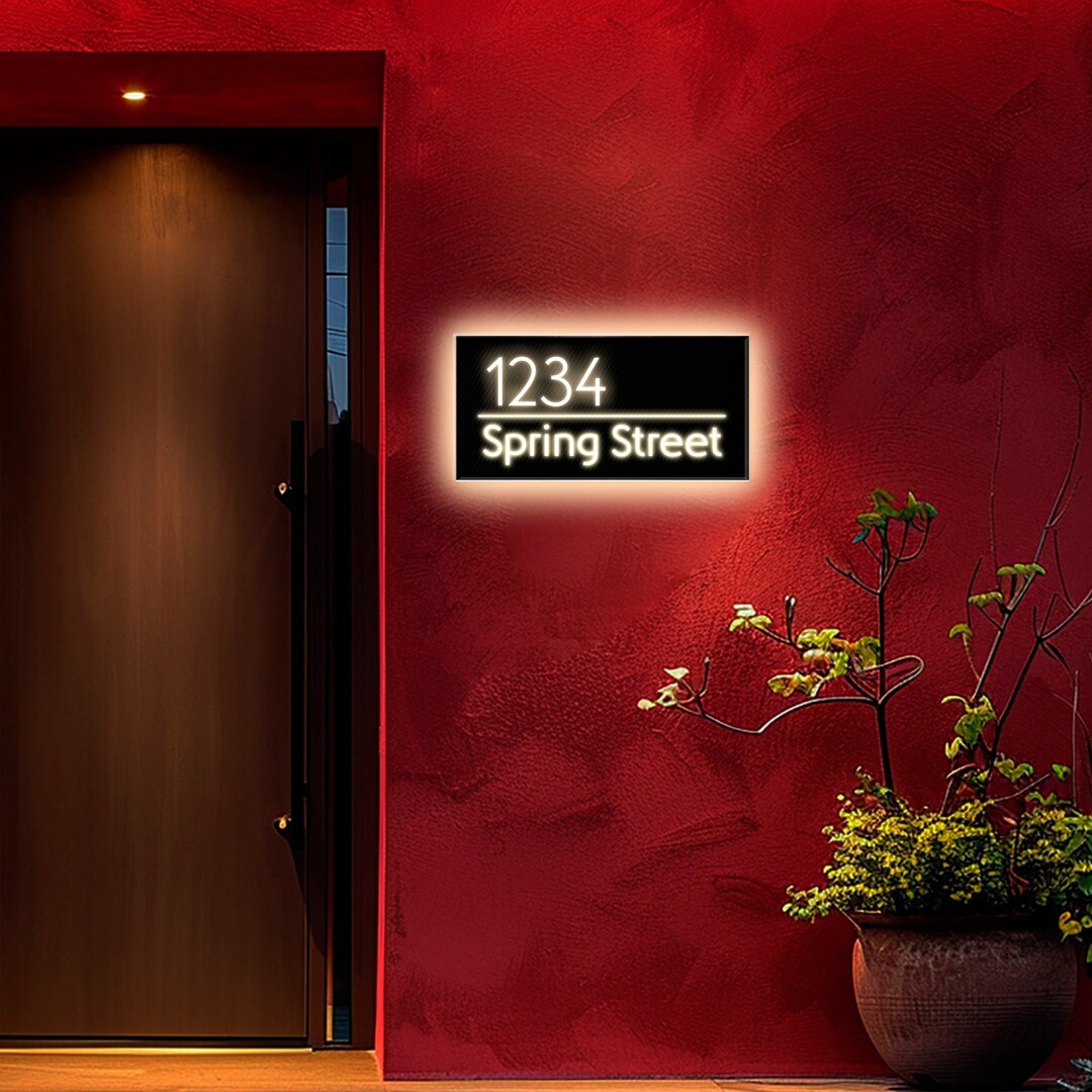 LED House Sign, Backlit Sign, Illuminated Address Plaque, Outdoor ...