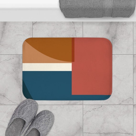 Badematten Modern Badematte Mid-Century geometrische Badematte | Etsy