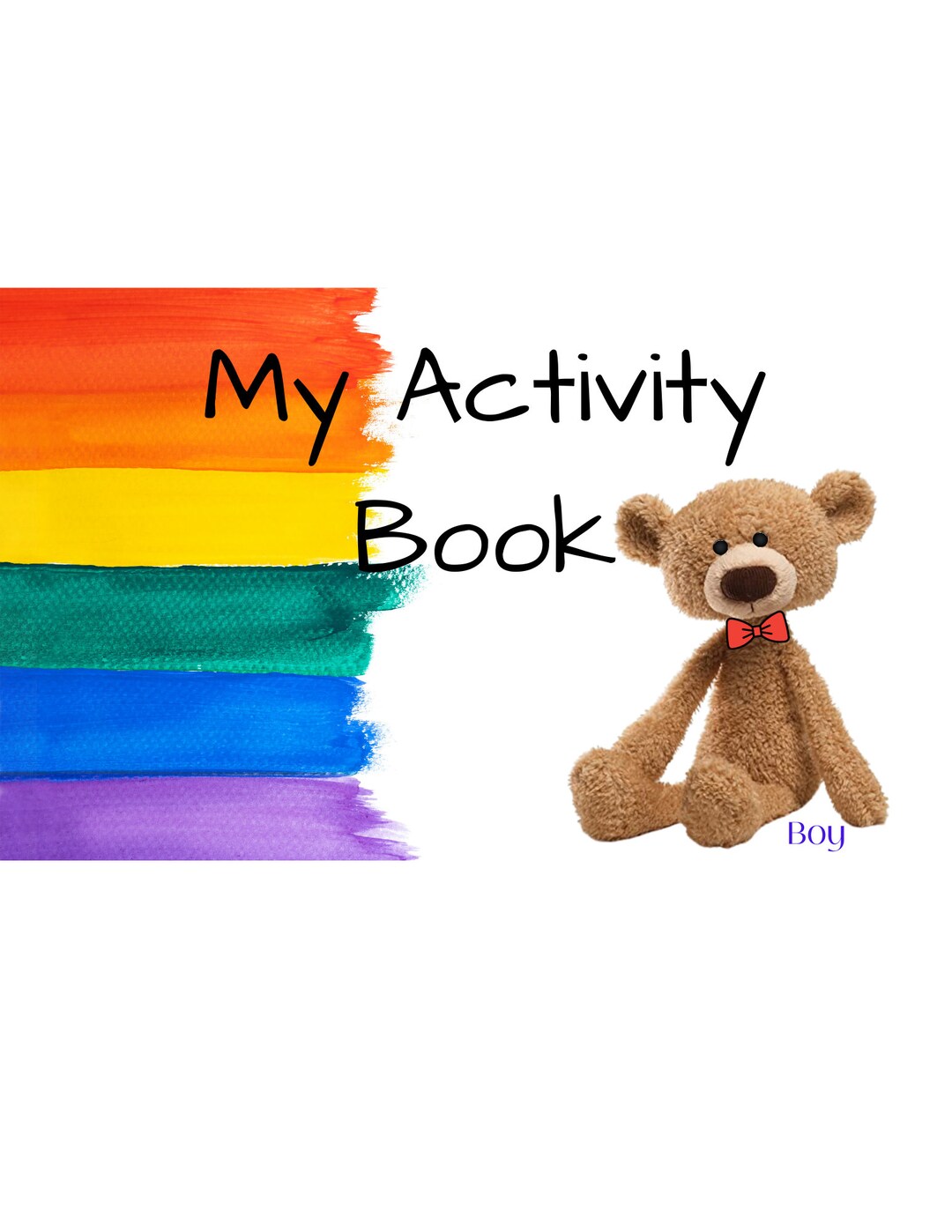 Learning With Teddy Activity (UNCUT) Busy Laminated Pages - Etsy