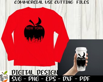 New York Big Apple Digital File Svg Png Dxf Eps Jpg - Etsy