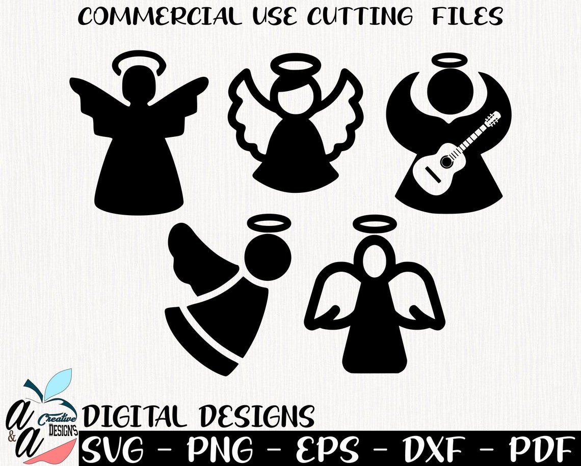Angel Svg Png Eps Dxf Pdf Christmas Svg Png Angels - Etsy