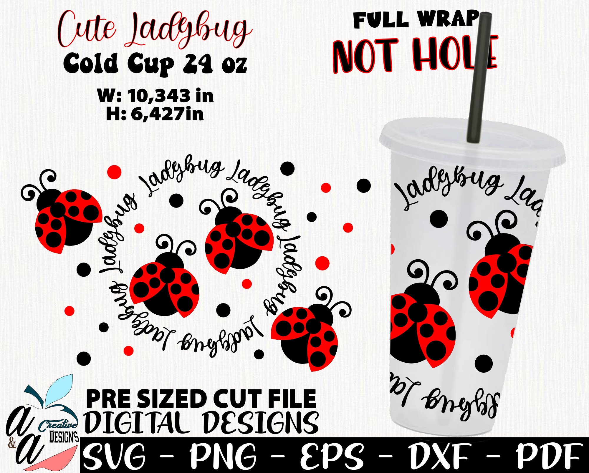 Ladybug Svg Ladybug Full Wrap Ladybug Designs Ladybug Svg - Etsy
