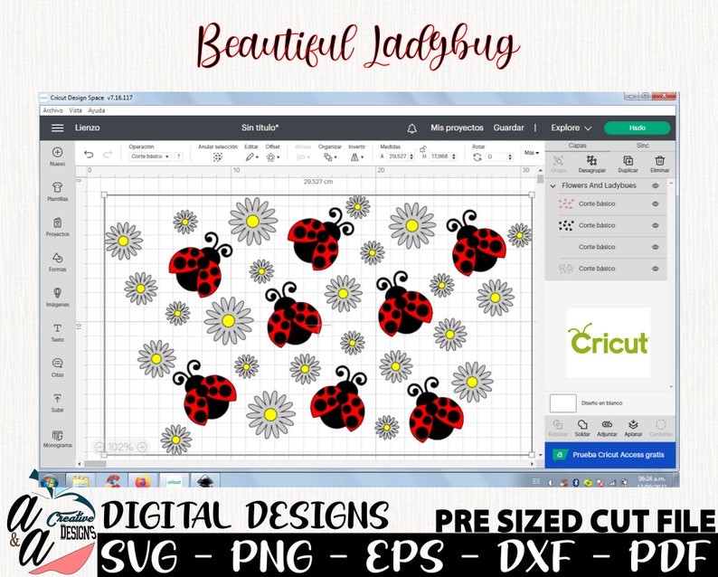 Daisy Flowers Svg, Ladybug Cup 24 Oz, Ladybug and Flowers Svg, Ladybug ...