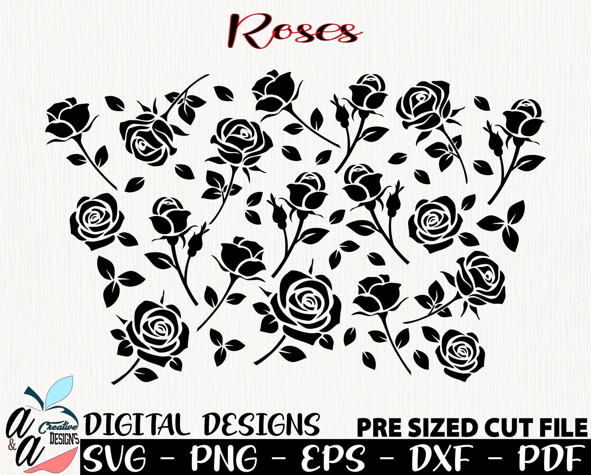 Roses Svg Roses Svg Design Roses Full Wrap 24 Oz Love Svg - Etsy
