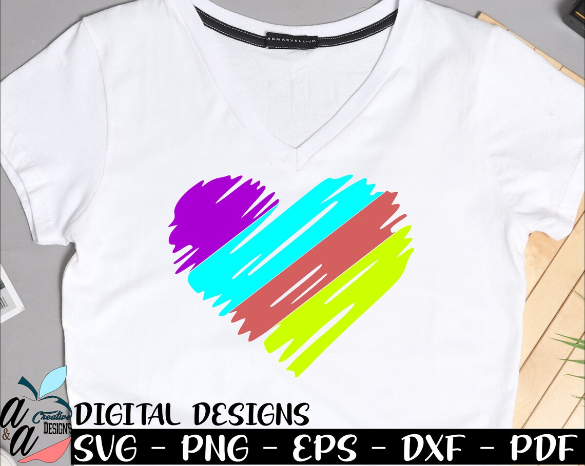 Colorful Heart svg Heart svg Colorful Heart Design Hearts | Etsy