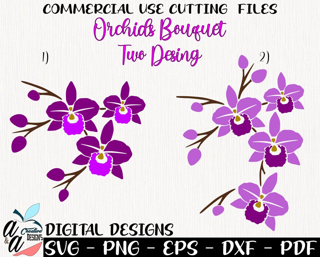 Orchid Svg, Orchids Bouquet Svg, Beautiful Orchids Svg, Mother is Day ...