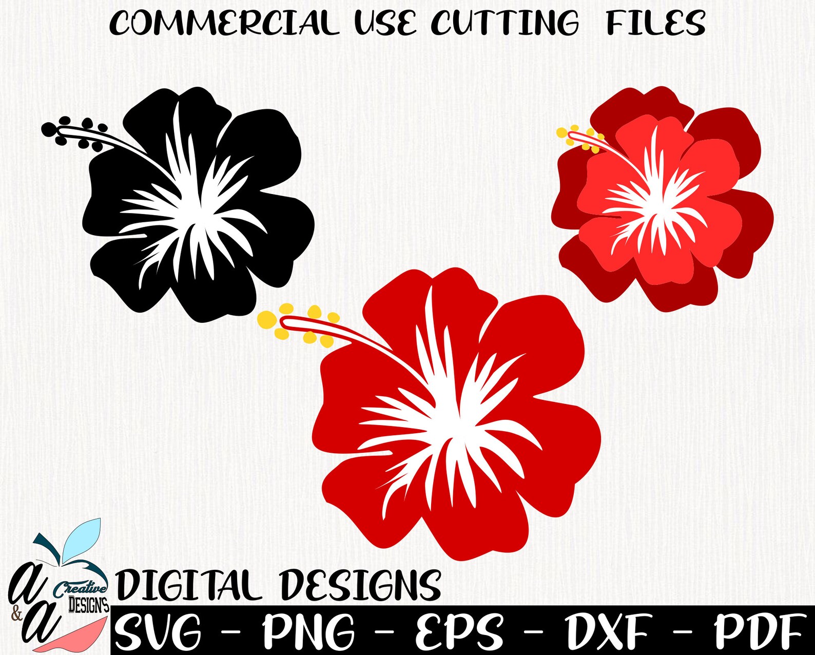 Hibiscus Svg Red Hibiscus Svg Tropical Flower Svg Png | Etsy