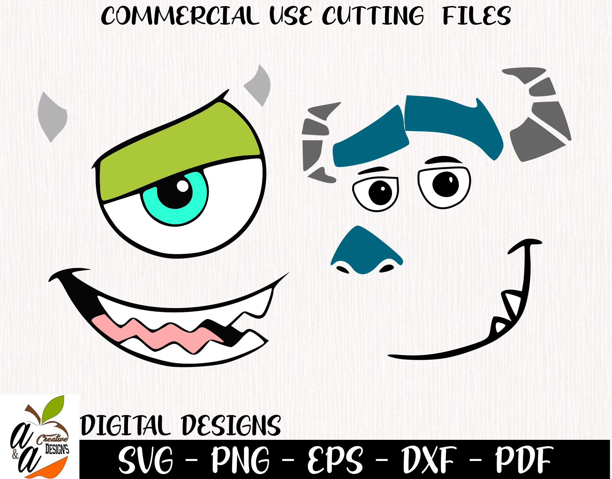 Monster INC Svg Mike Svg Png Eps Dxf Pdf Sully Svg - Etsy