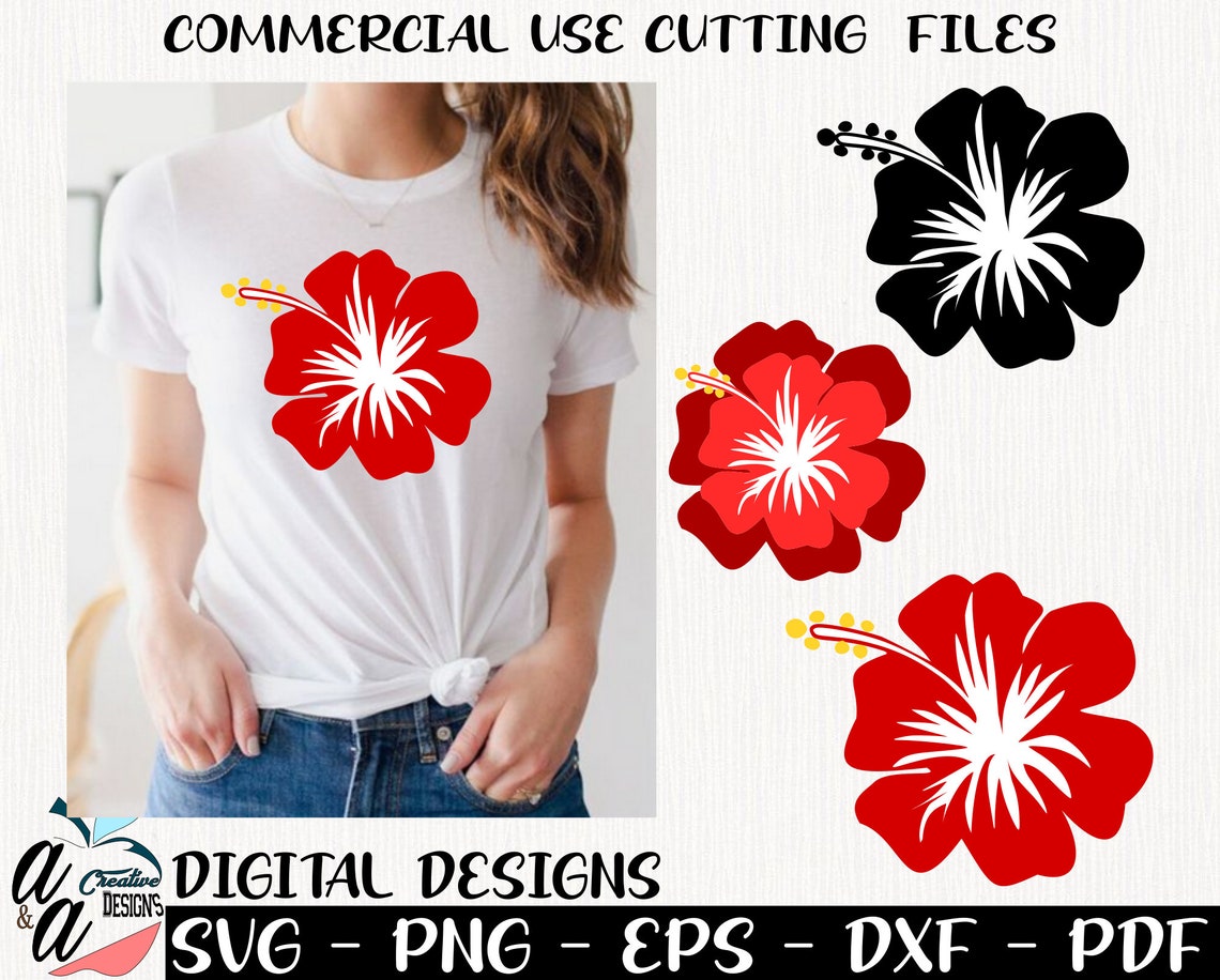 Hibiscus Svg Red Hibiscus Svg Tropical Flower Svg Png | Etsy
