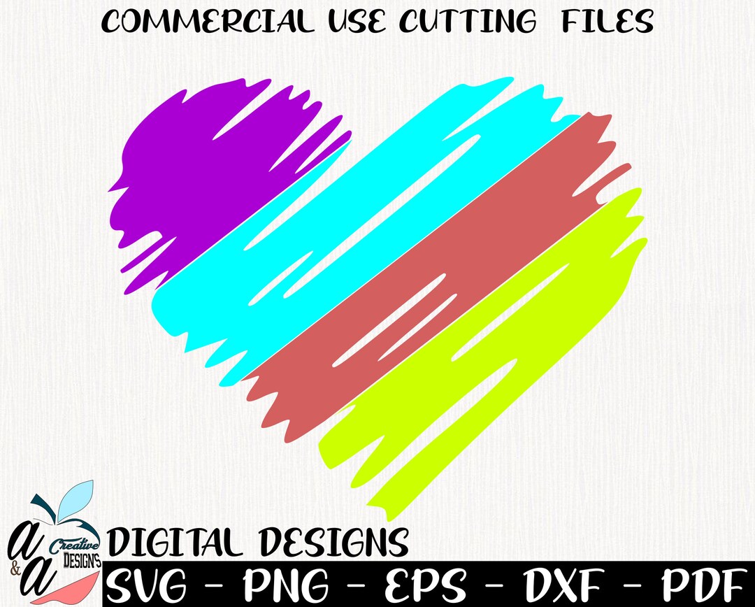 Colorful Heart Svg, Heart Svg, Colorful Heart Design, Hearts Png, Love ...