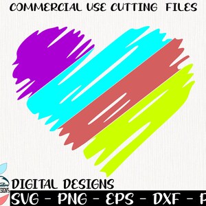 Colorful Heart Svg, Heart Svg, Colorful Heart Design, Hearts Png, Love ...