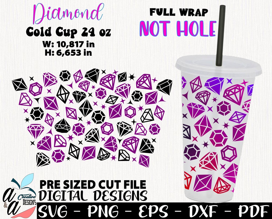 Diamond Cup, Jewelry Svg, Ring Cup 24 Oz, Brigth Wrap, Ring of Diamond ...