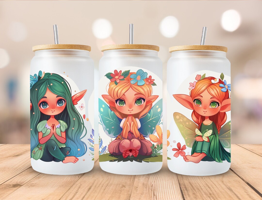 Magic Fairies Wrap for 16oz Libbey, Fairy Png Files, Digital Fantasy ...