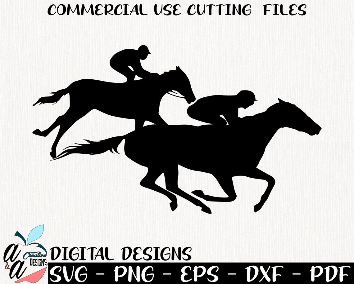 Horse Race svg horses svg png eps dxf pdf Black Horse | Etsy