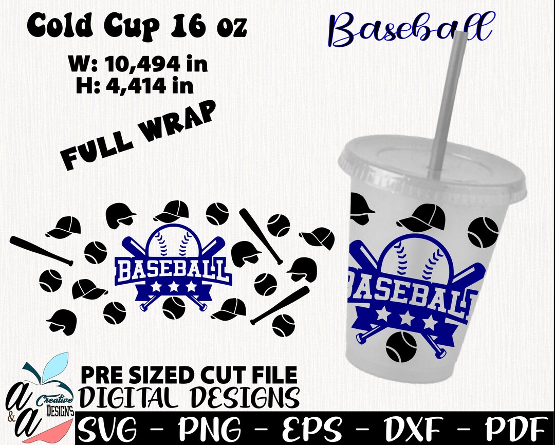 Baseball Cup 16oz, Baseball Svg, Baseball Cup, Ball Svg, Baseball Full ...