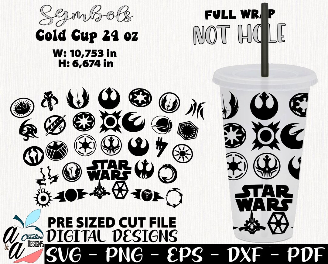 Symbol Svg, Full Wrap Cup 24 Oz, Symbols Designs, Symbols Svg, Cold Cup ...