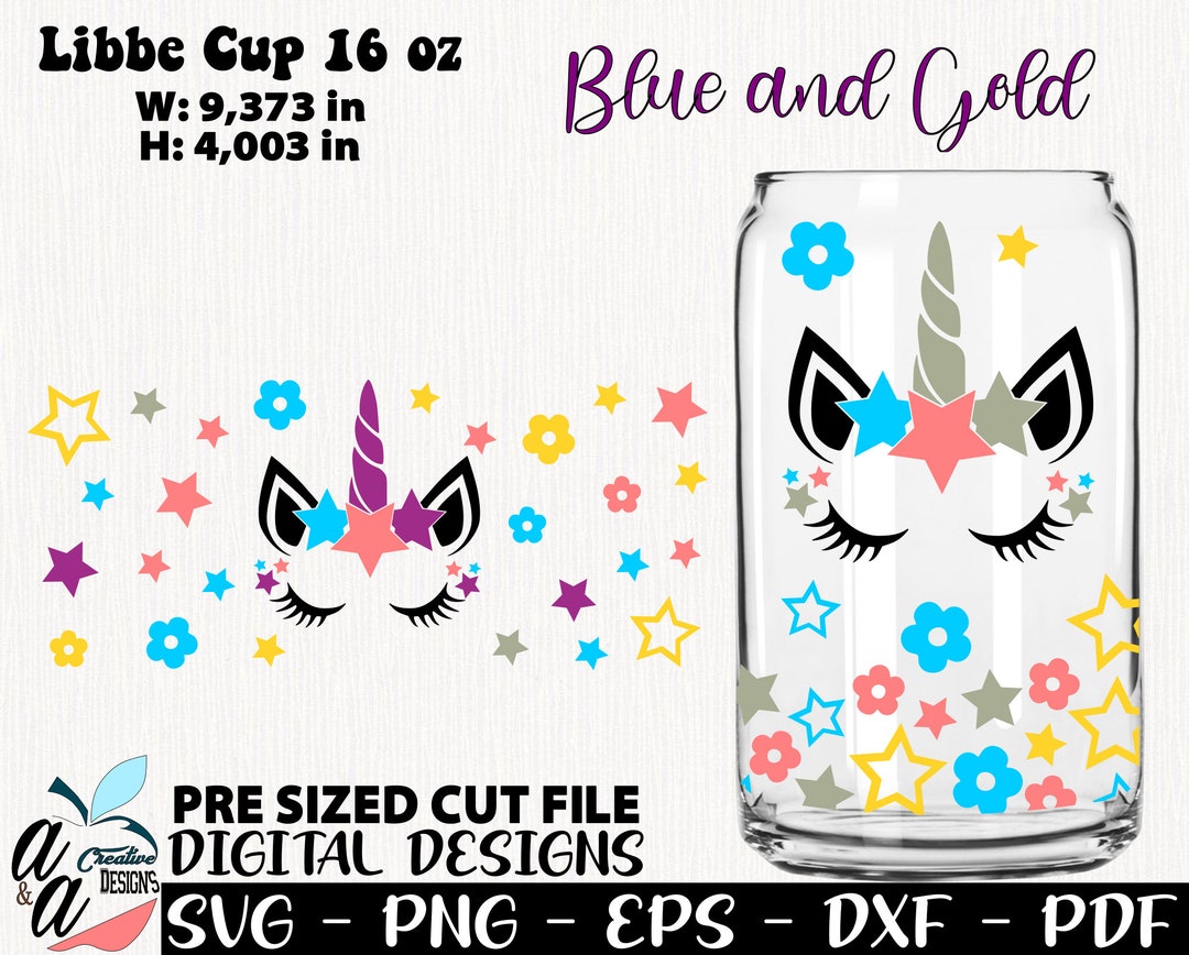 Unicorn Libbey Cup 16 Oz, Unicorn Svg Cup, Love Svg, Unicorn Glass Svg ...