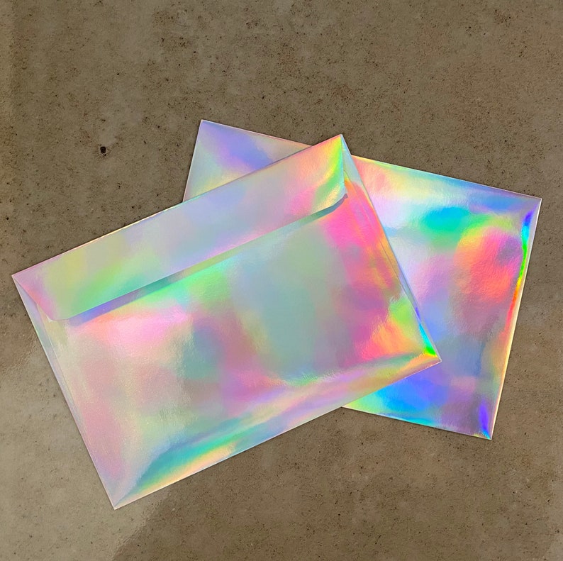 6 X 9 Envelopes Iridescent Holographic Peel & Stick Large Size - Etsy
