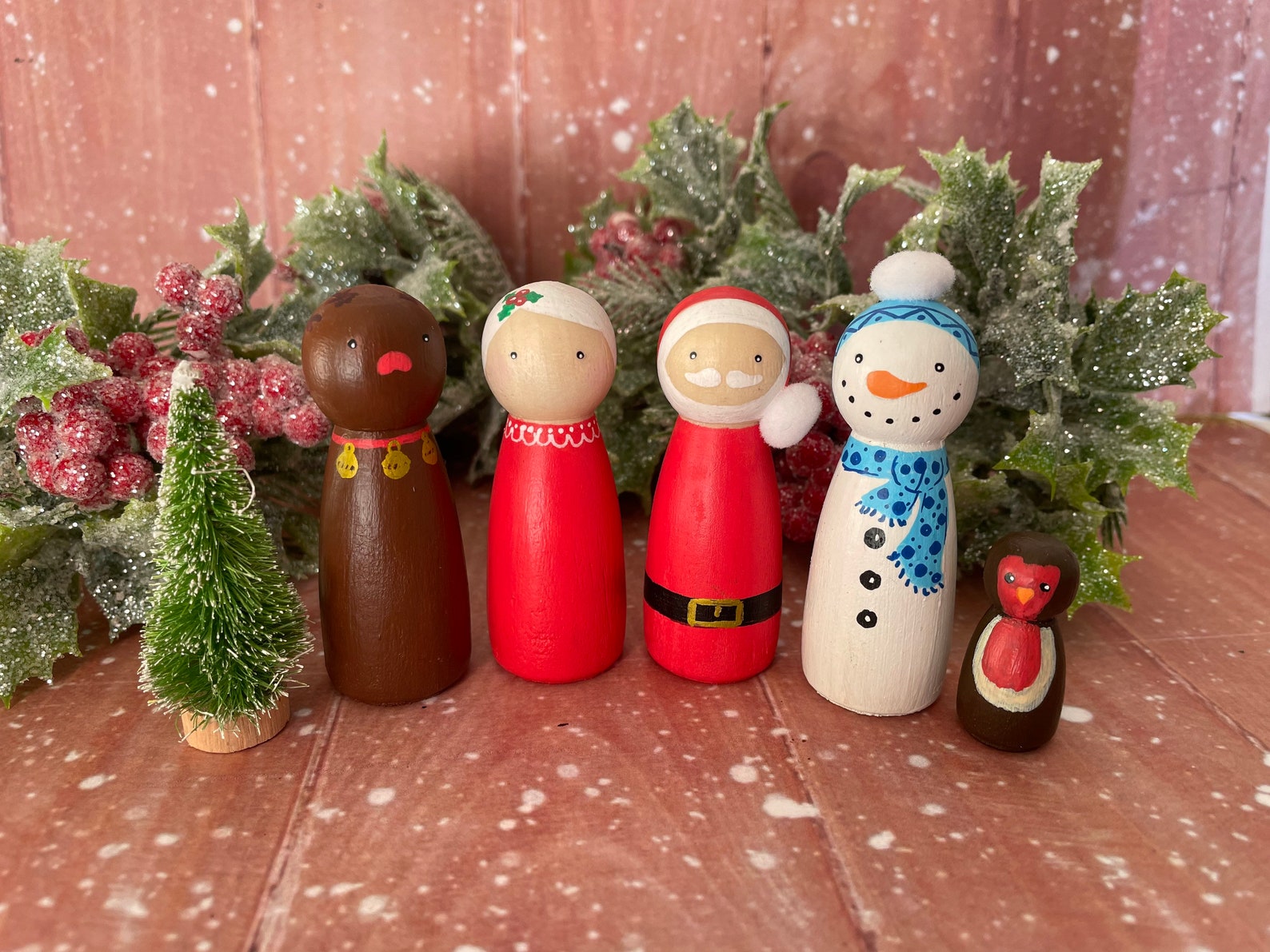 Christmas Peg Dolls - Etsy