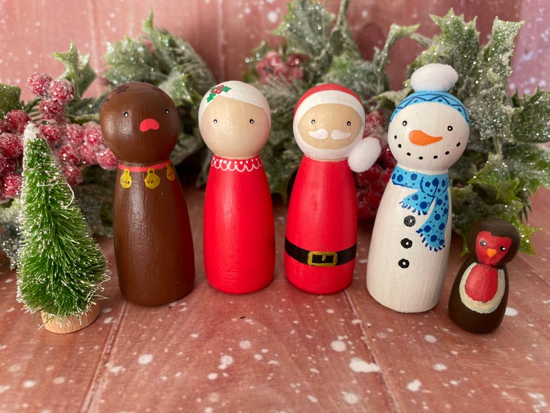 Christmas Peg Dolls - Etsy