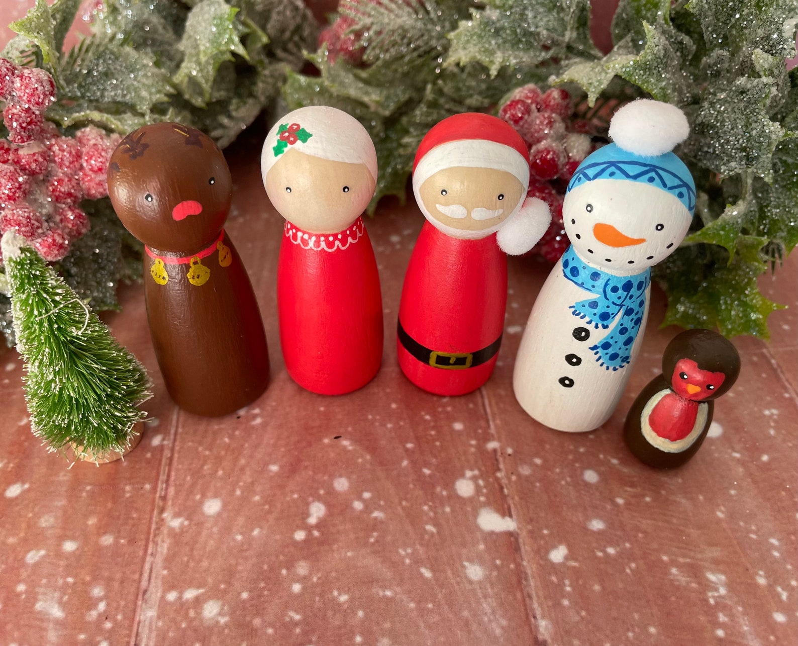 Christmas Peg Dolls - Etsy