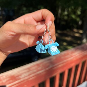 Rotary Phone Earrings | Glossy | Shiny | Weird | Unique| Funny | Dangle ...