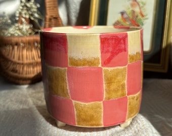 Checkered Sealed Planter 4" - Etsy