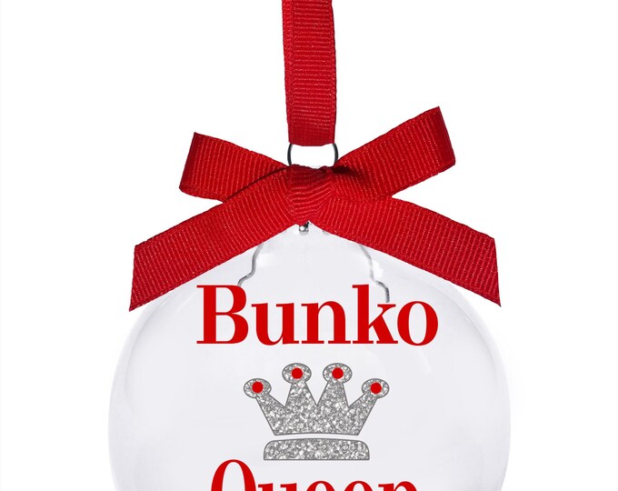 Bunko Queen 2025 Christmas Ornament Hostess Bunco Gift Bunco Exchange ...