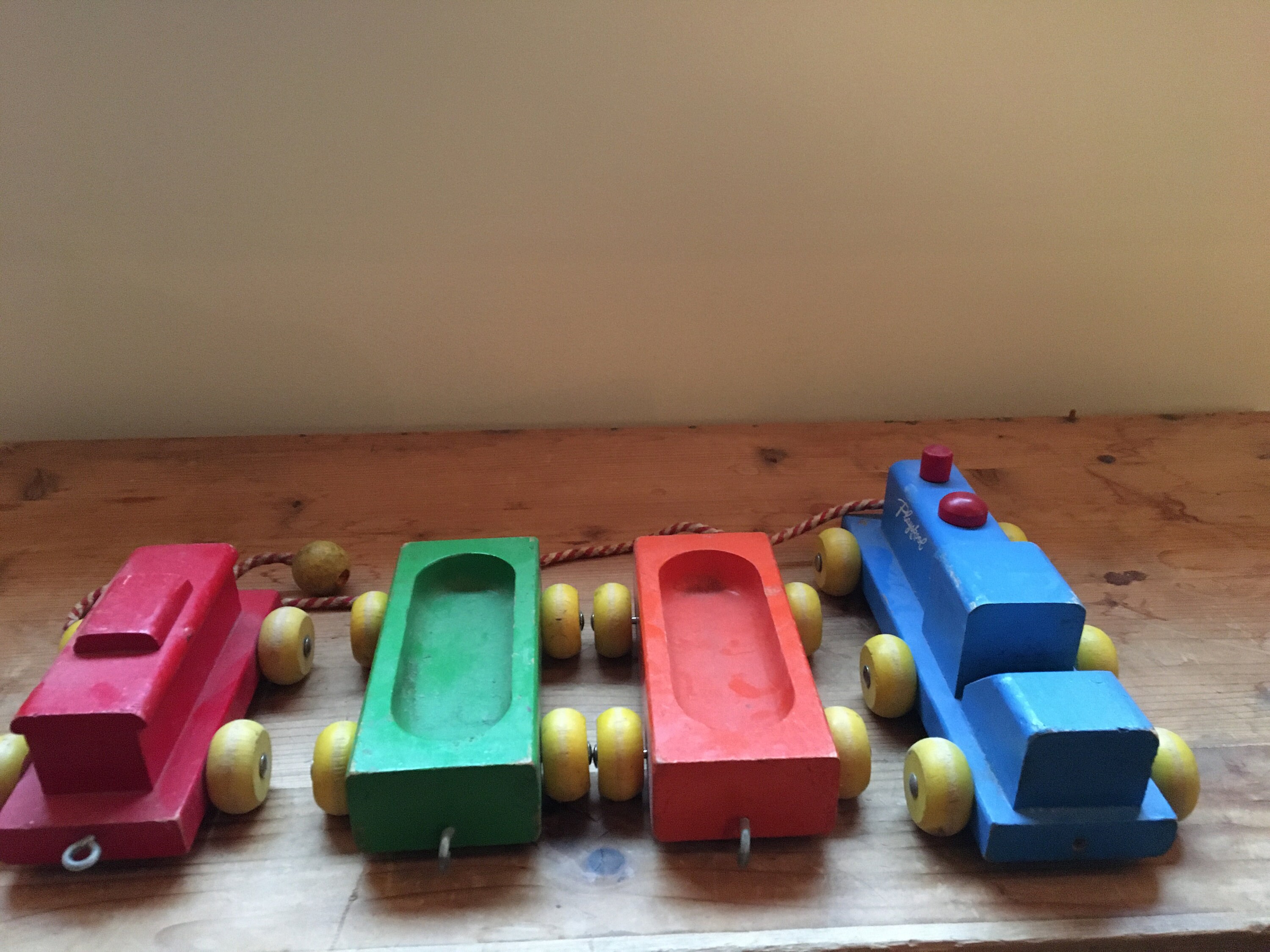 Playskool Wooden Pull Toy Train - Etsy
