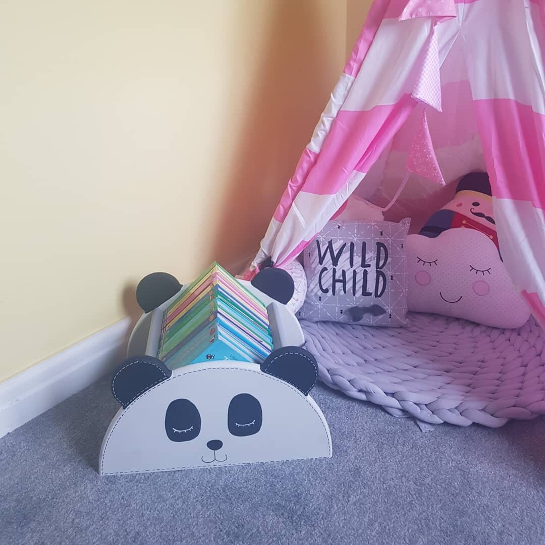 Montessori Panda Bookcase Panda Bear Book Caddy Handmade Wooden Bear ...