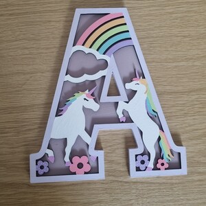 Personalised Unicorn Themed Wall Letters for Children's Room - Etsy