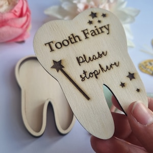 Wooden Tooth Fairy Box, Handmade Tooth Fairy Coin Store, Personalised ...