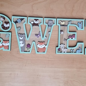 Woodland Theme Letters Personalised Woodland Animal Themed Wall Art ...