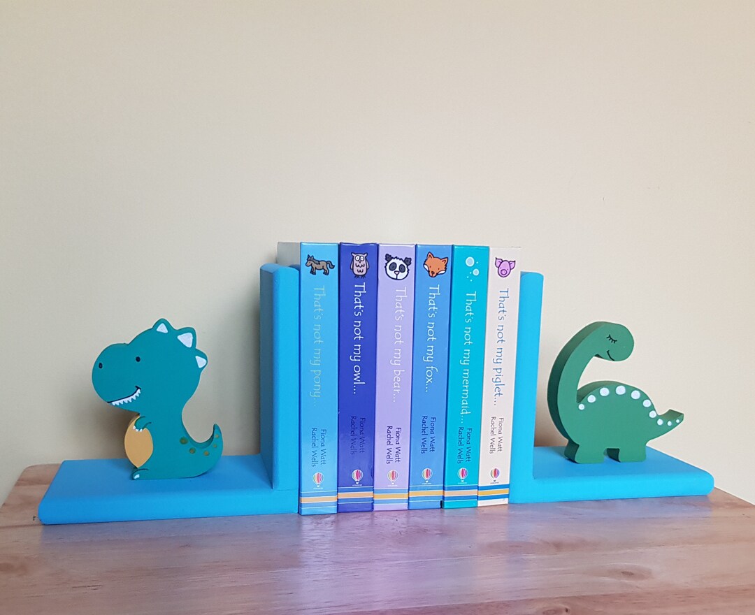 Dinosaur Bookends Children's Gift Handmade Wooden Dinosaur Bookends ...