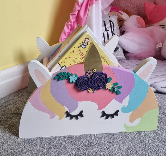 Montessori Unicorn Bookshelf Handmade Unicorn Bookcase Montessori Book Display Children s Unicorn Book Caddy Montessori Book Storage Etsy UK