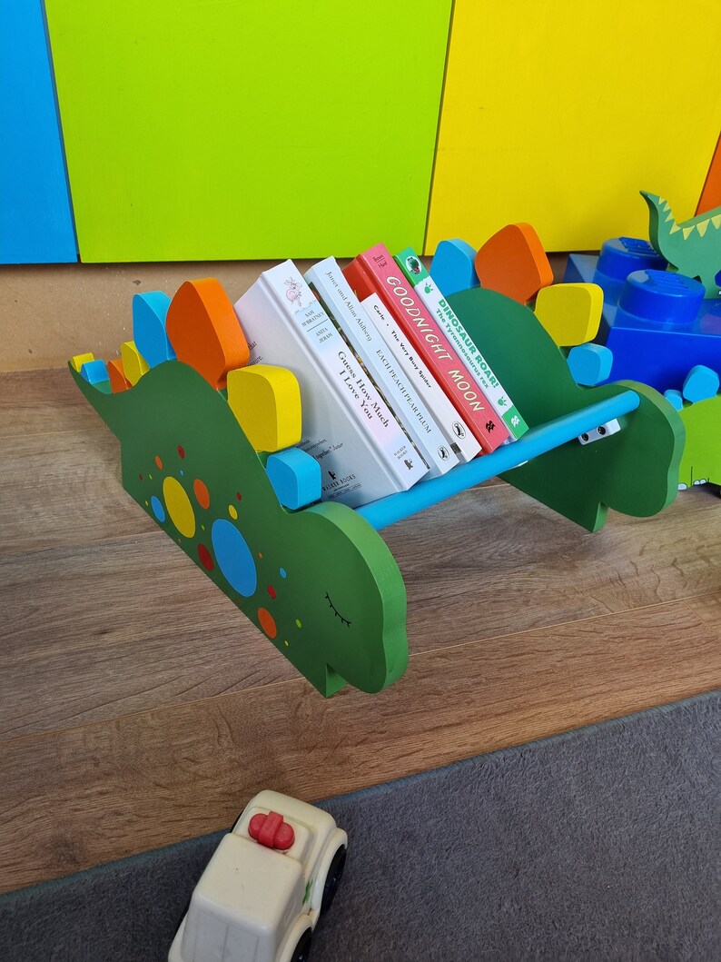Dinosaur Bookcase Dinosaur Book Caddy Handmade Wooden - Etsy