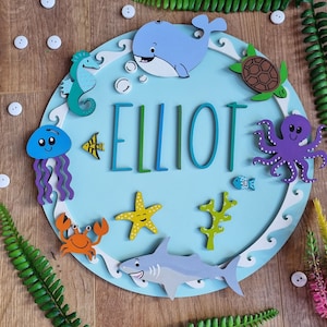 Personalised Ocean Sign Handmade Personalised Under the Sea Name Sign ...