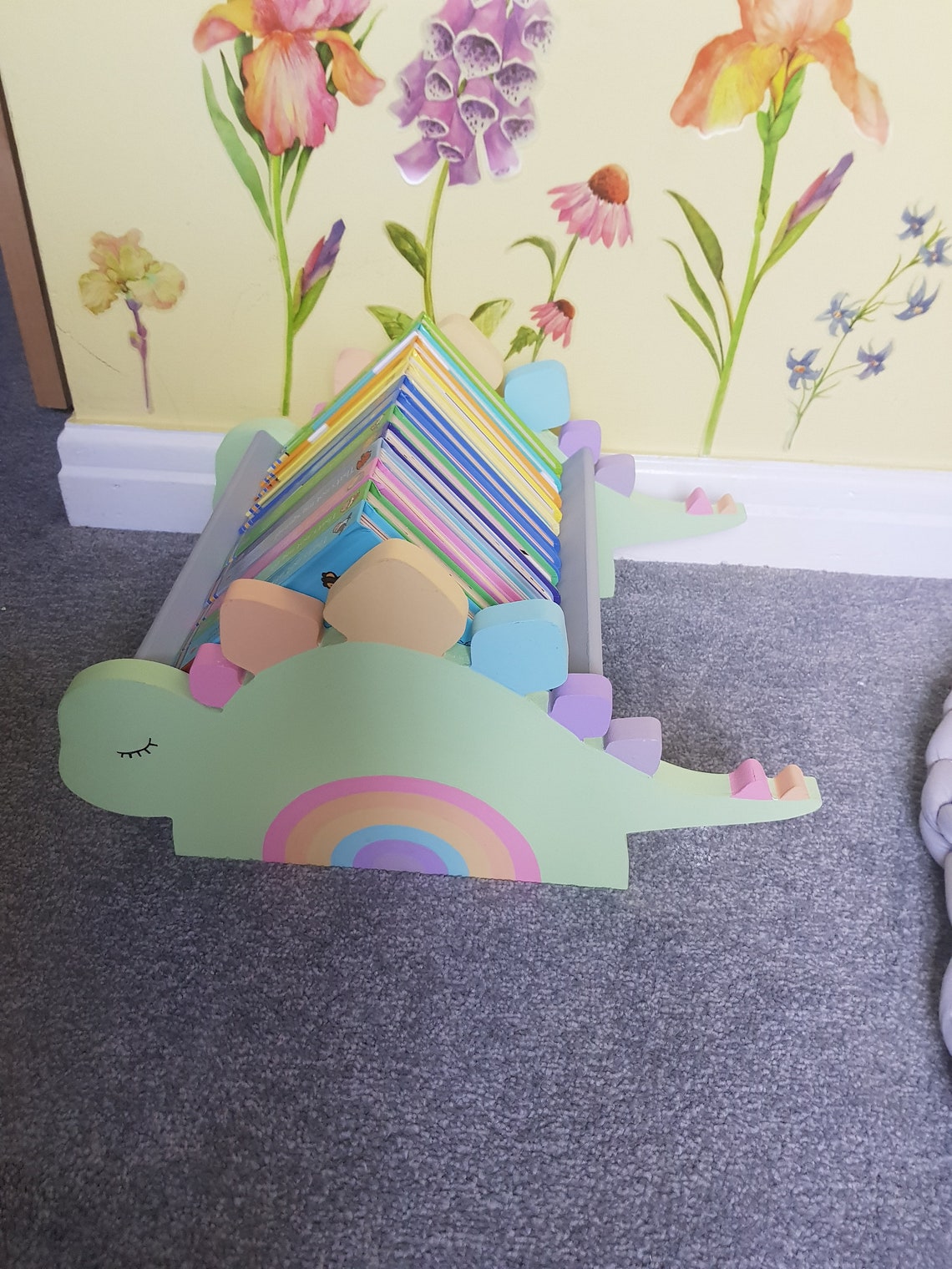 Dinosaur Bookcase Dinosaur Book Caddy Handmade Wooden | Etsy