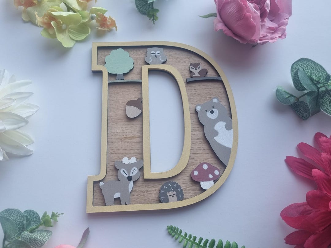 Woodland Theme Letters Personalised Woodland Animal Themed Wall Art ...