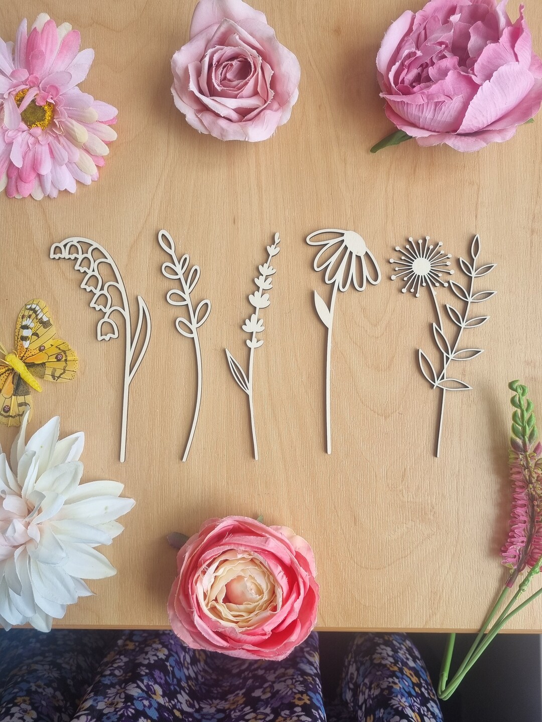 Wooden Wildflower Wall Decor Pretty Scandi Wildflower Nursery Decor ...