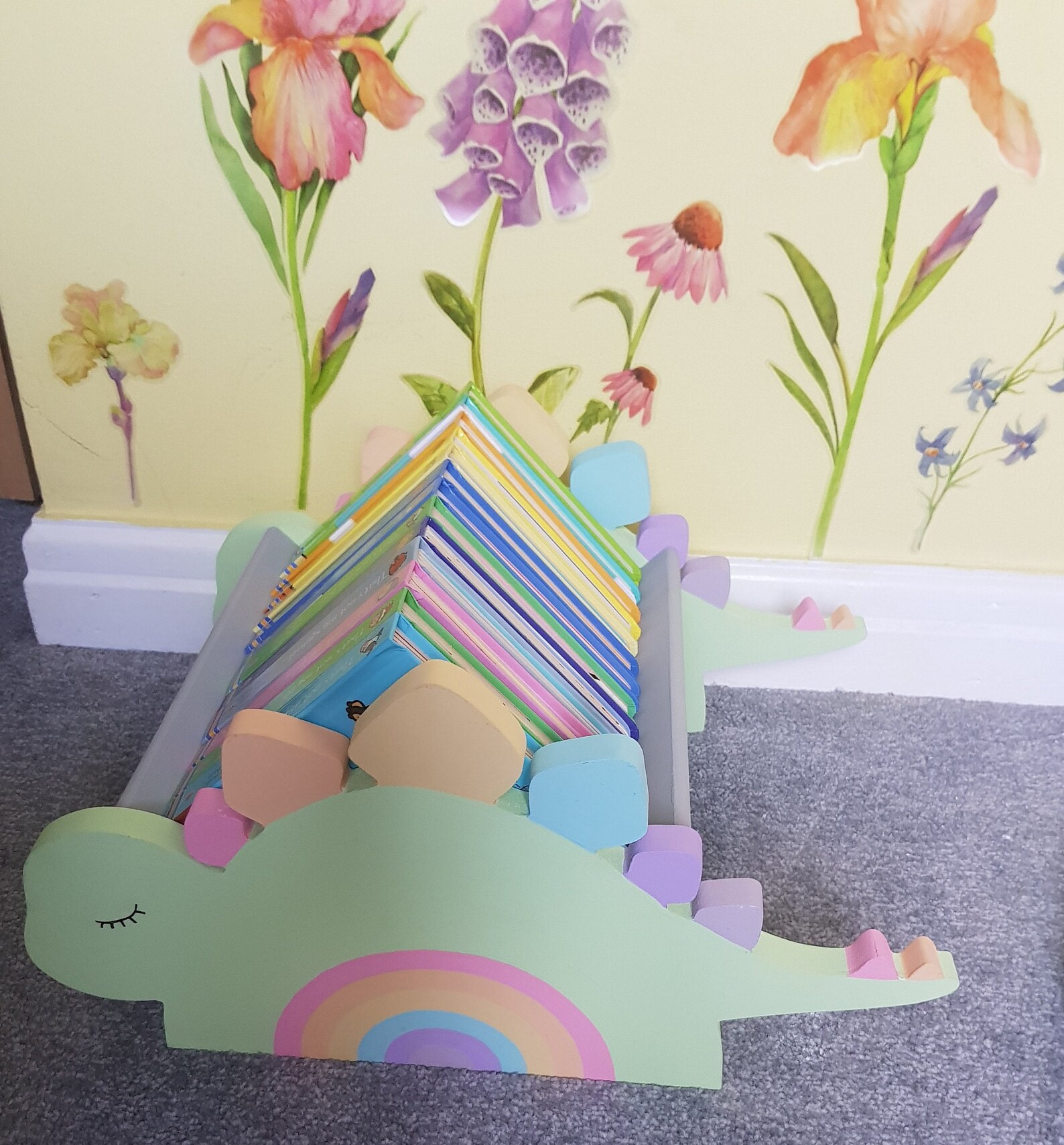 Dinosaur Bookcase Dinosaur Book Caddy Handmade Wooden - Etsy