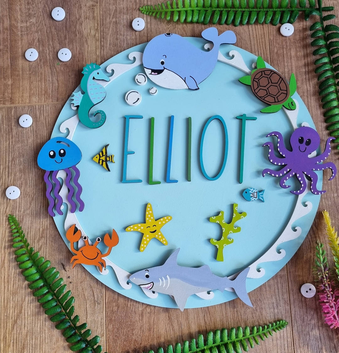 Personalised Ocean Sign Handmade Personalised Under the Sea Name Sign ...