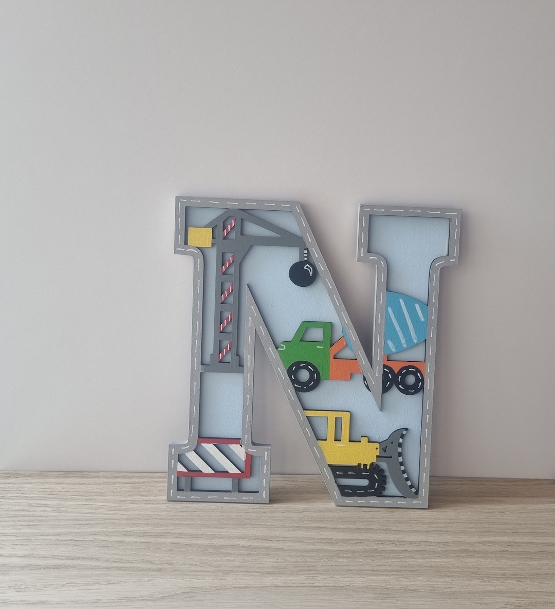 Transport Themed Letters Personalised Truck Themed Wall Art Wooden Name ...
