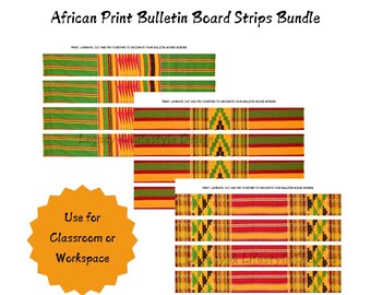 African Print Bulletin Board Strips, Classroom | Workspace Decor - Etsy