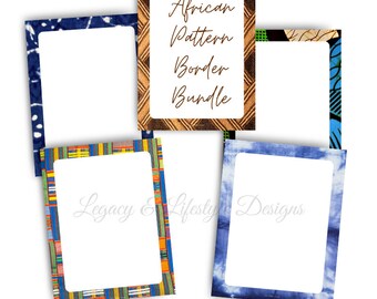 African Print Border Bundle, Template, Announcement Stationery, Digital ...