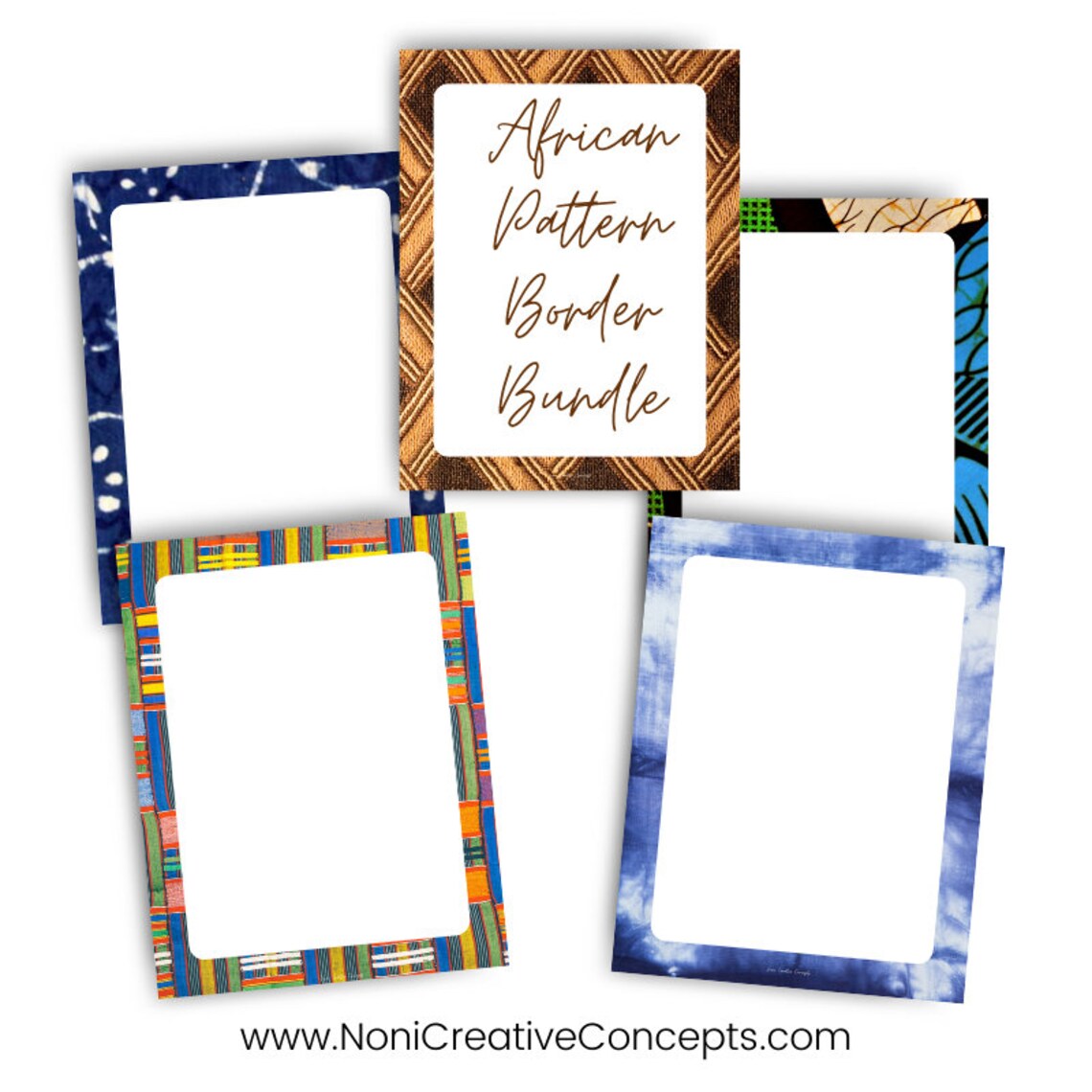 African Pattern Printable Border Bundle Stationery Digital | Etsy
