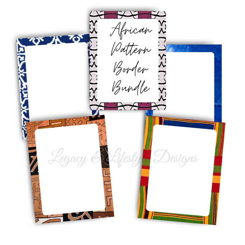 African Print Border Bundle Template, Announcements, Stationery ...