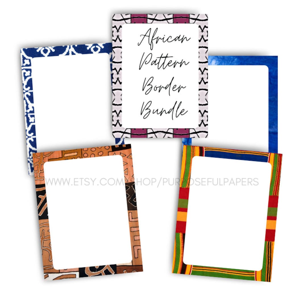 African Pattern Printable Border Bundle Template - Etsy