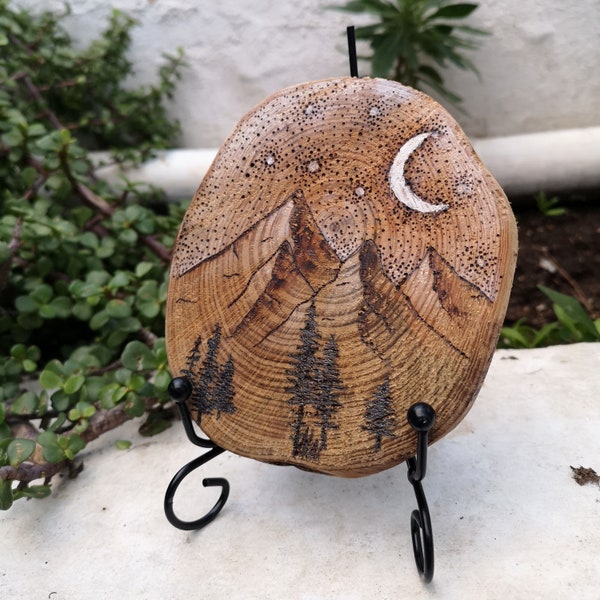 Wood Burning Mountains - Etsy